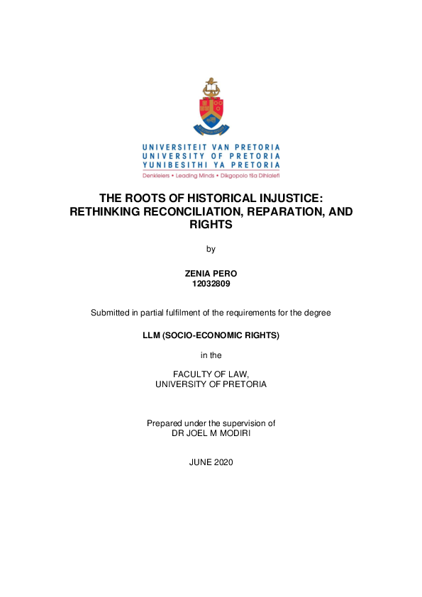 (PDF) THE ROOTS OF HISTORICAL INJUSTICE: RETHINKING RECONCILIATION ...