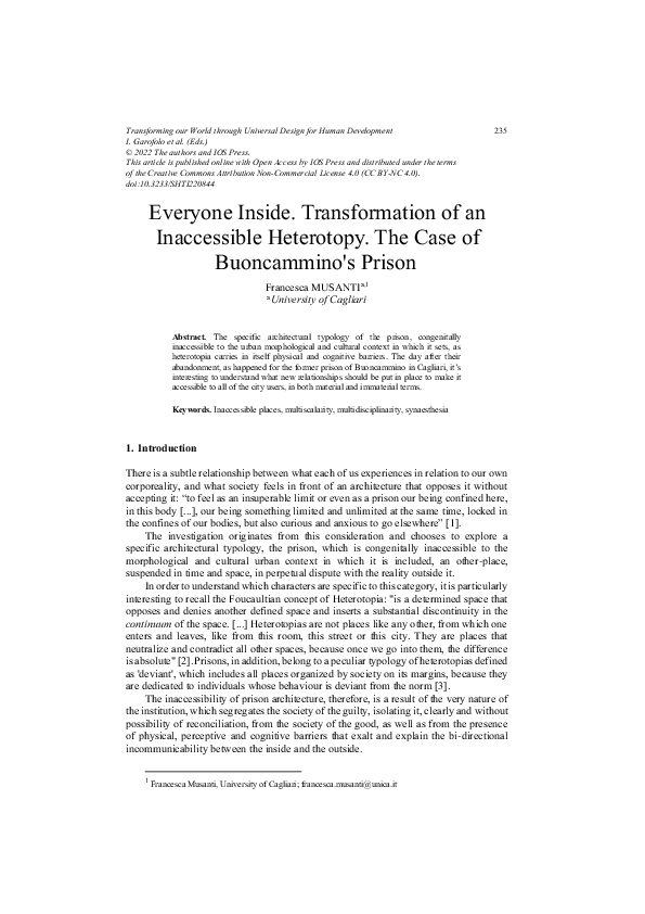 (PDF) Everyone Inside. Transformation of an Inaccessible Heterotopy ...