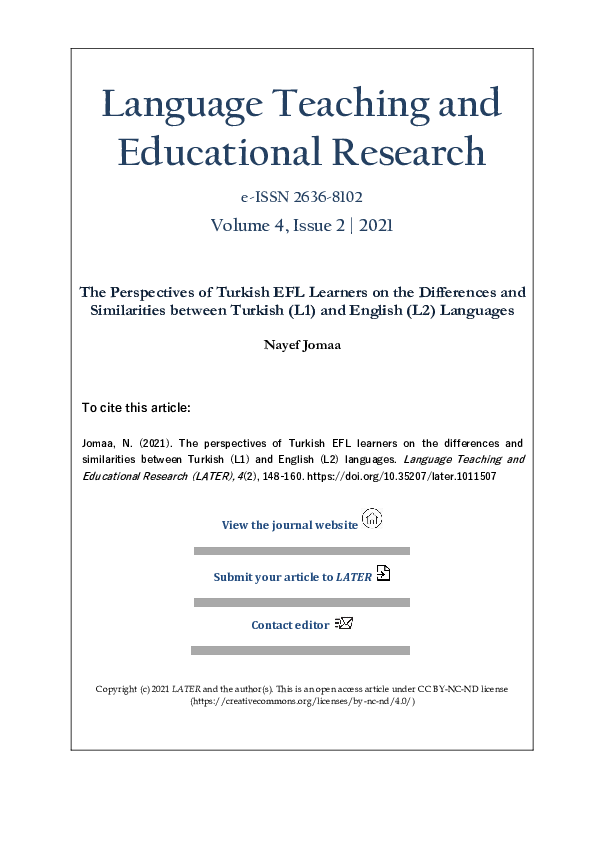 (PDF) Linguistic Transfer from L1 (Turkish) to L2 (English): A Case ...