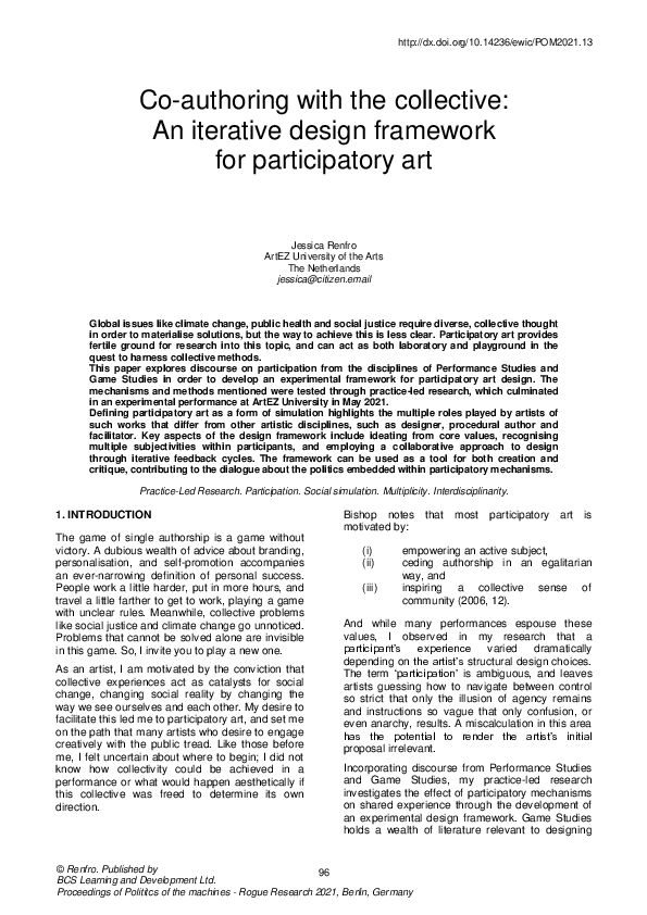 (PDF) Co-authoring with the collective: An iterative design framework ...