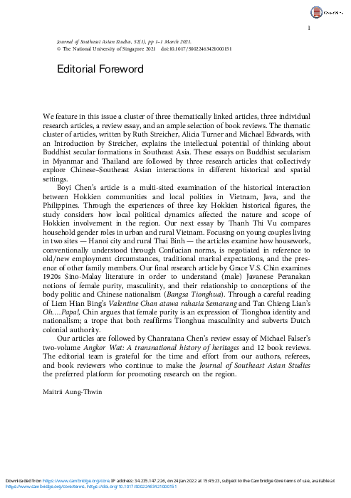 (PDF) Buddhist Secularism and Southeast Asian Studies