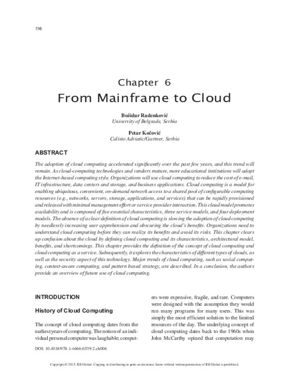(PDF) From Mainframe to Cloud