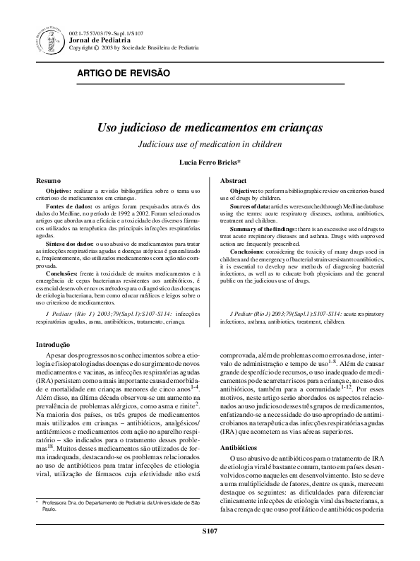 (PDF) Judicious use of medication in children