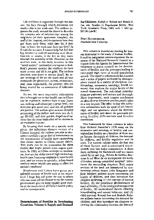 (PDF) Determinants of Fertility in Developing Countries, Volume 1 ...
