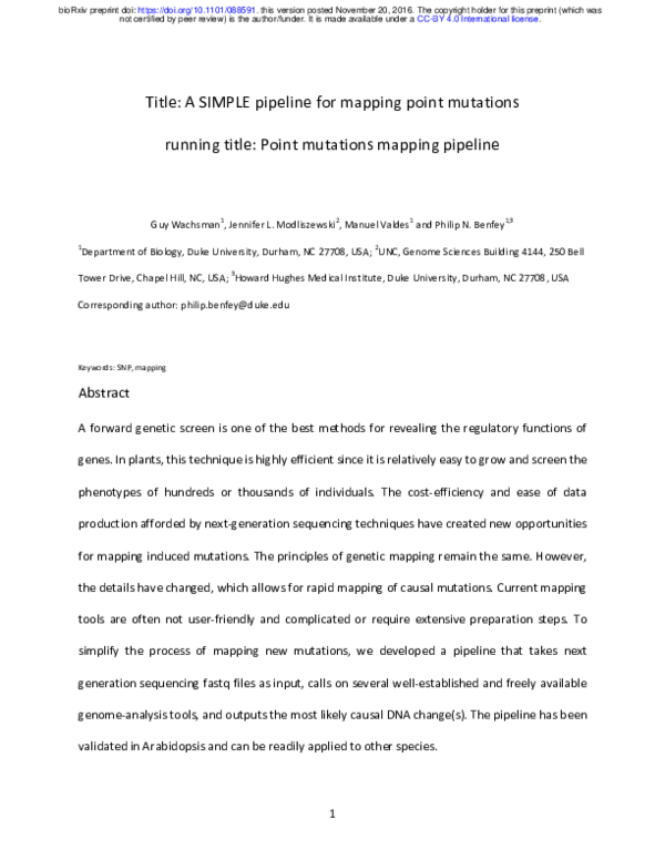 (PDF) A SIMPLE pipeline for mapping point mutations