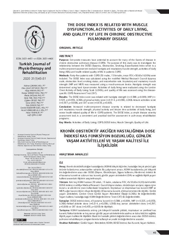 (PDF) The Dose Index is Related with Muscle Dysfunction, Activities of ...