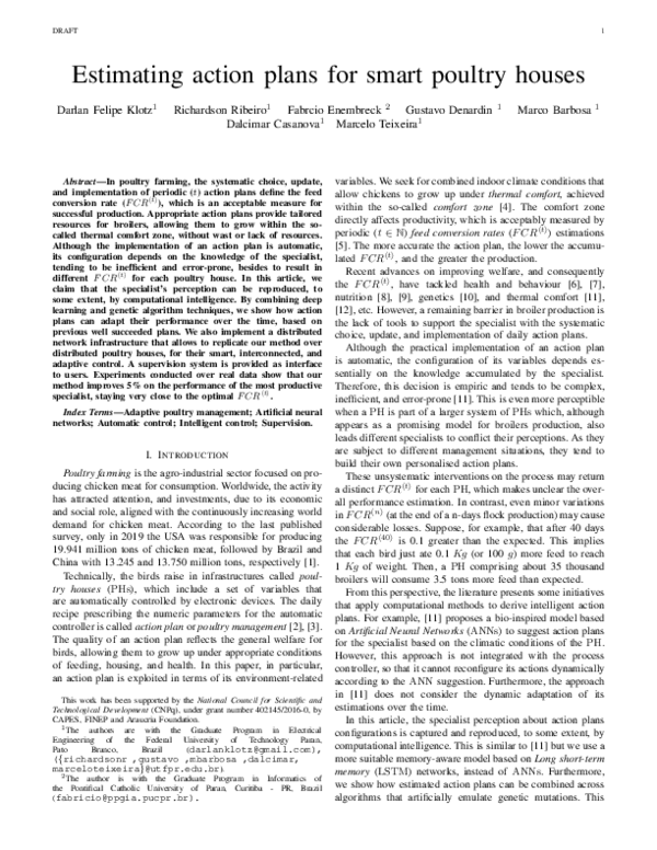 (PDF) Estimating action plans for smart poultry houses