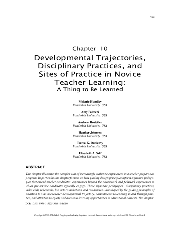 Pdf Developmental Trajectories Disciplinary Practices And Sites Of Practice In Novice