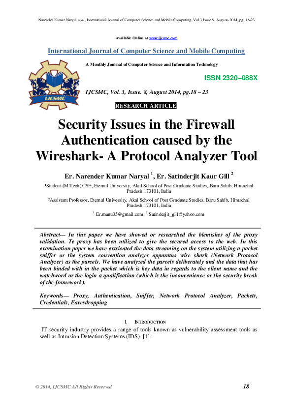 Pdf Security Issues In The Firewall Authentication Caused By The