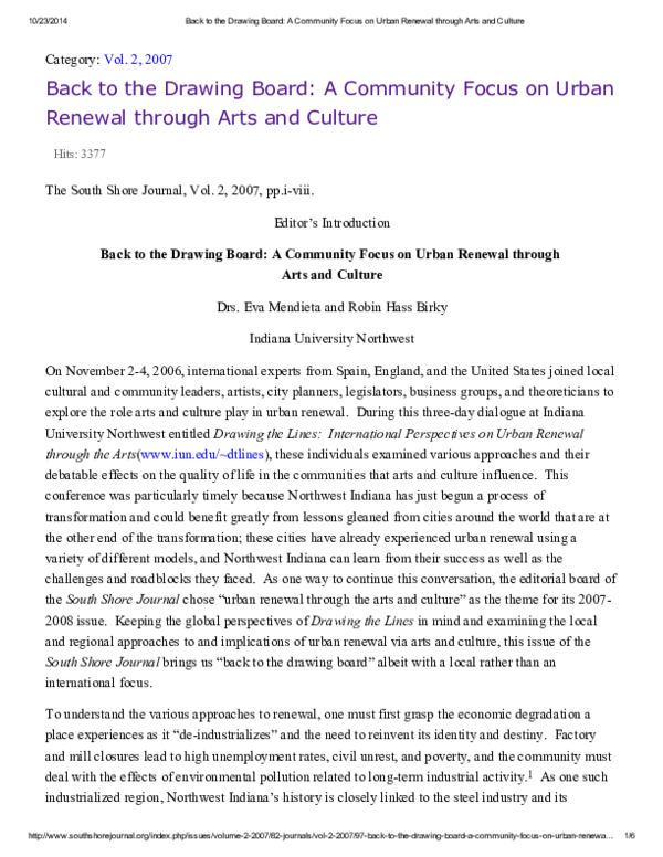 (PDF) Back to the Drawing Board: A Community Focus on Urban Renewal ...