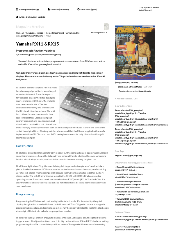 (PDF) Yamaha RX11 & RX15 (EMM Oct 1984)