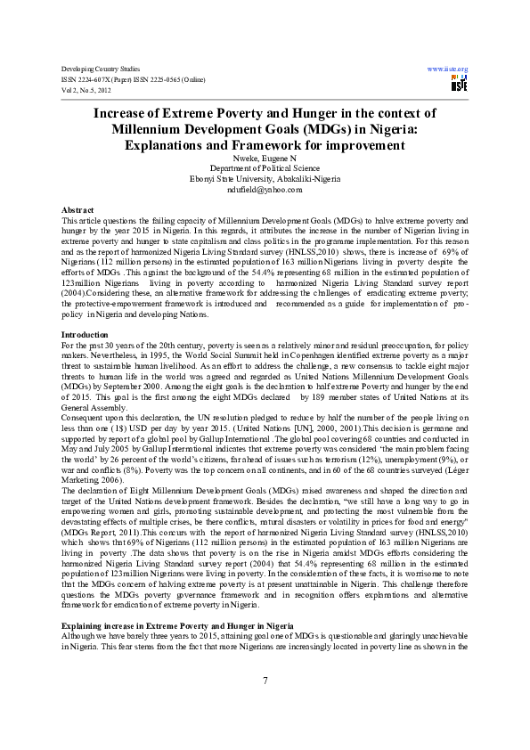 (PDF) Increase of Extreme Poverty and Hunger in the context of ...