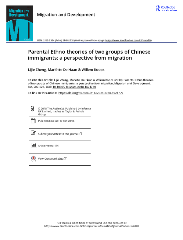 (PDF) Parental Ethno theories of two groups of Chinese immigrants: a ...