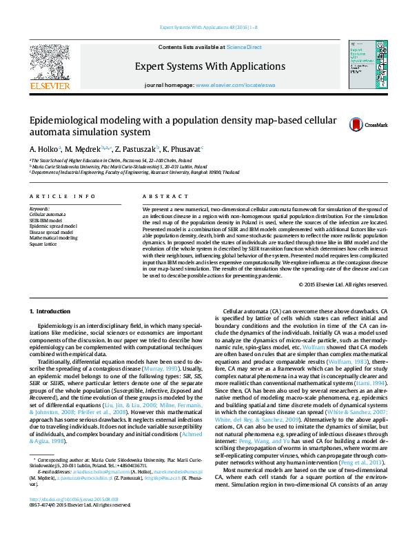 (PDF) Epidemiological modeling with a population density map-based ...
