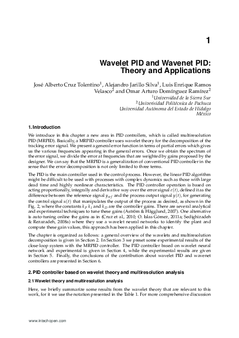 (PDF) 0 Wavelet PID and Wavenet PID : Theory and Applications