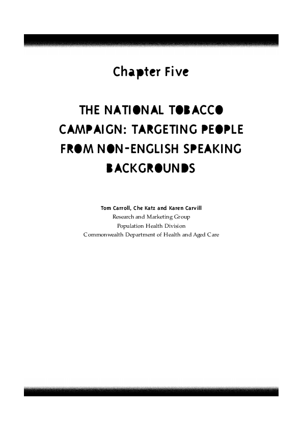 (PDF) Chapter Five The National Tobacco Campaign: Targeting People From ...