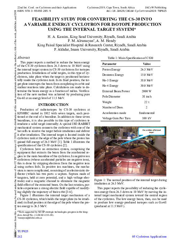 (PDF) Feasibility Study for Converting the CS-30 Into a Variable Energy ...