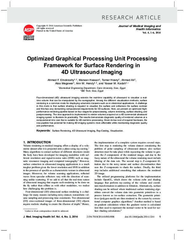 Pdf Optimized Graphical Processing Unit Processing Framework For Surface Rendering In 4d