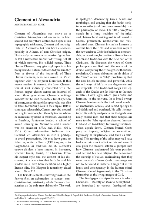 (PDF) Clement of Alexandria