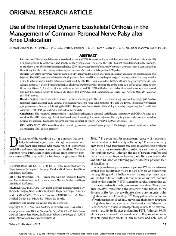 (PDF) Use of the Intrepid Dynamic Exoskeletal Orthosis in the ...