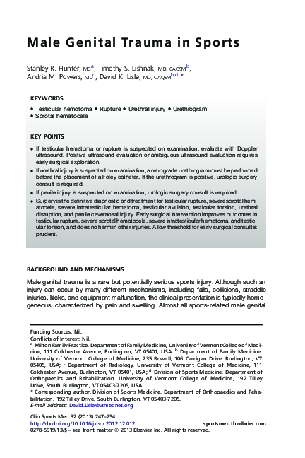 (PDF) Male Genital Trauma in Sports