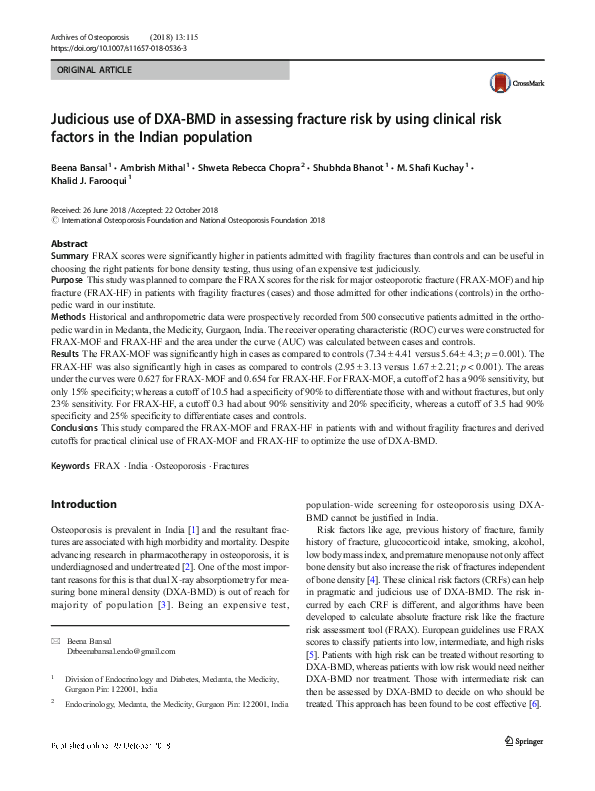 (PDF) Judicious use of DXA-BMD in assessing fracture risk by using ...
