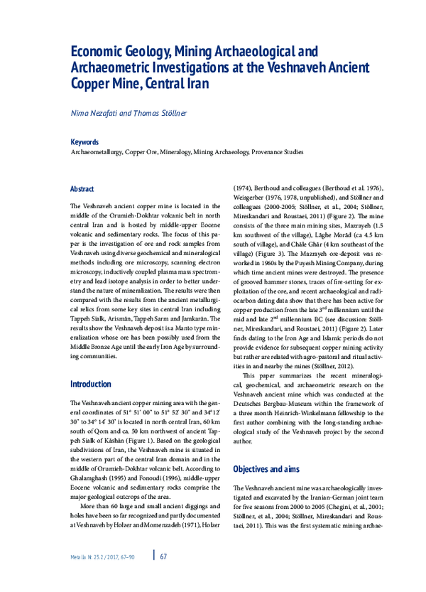 (PDF) Economic Geology, Mining Archaeological and Archaeometric ...