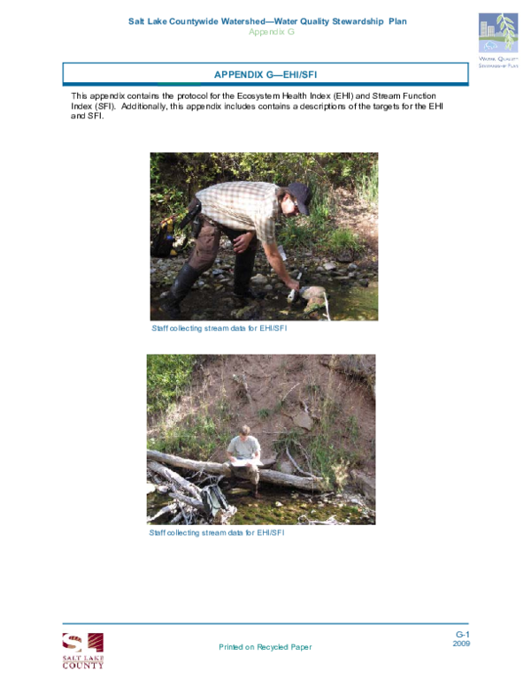 (PDF) Stream Function Index for Salt Lake County, Utah