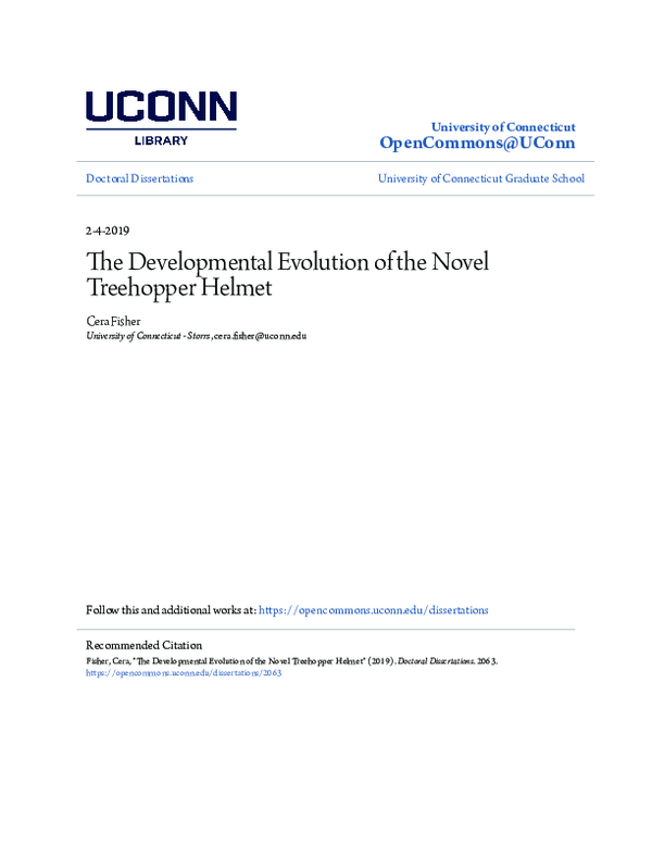 (PDF) Evolution of Treehopper Helmet Development