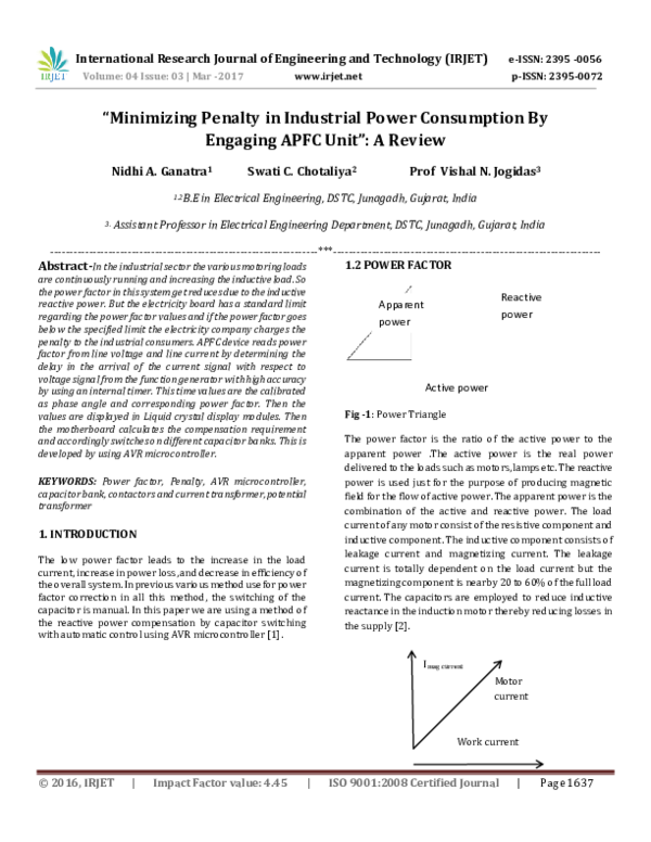 (PDF) Reducing Power Consumption Penalties with APFC
