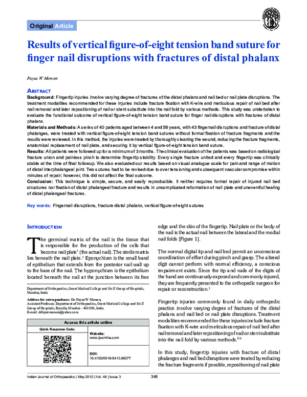 (PDF) Results of vertical figure-of-eight tension band suture for ...