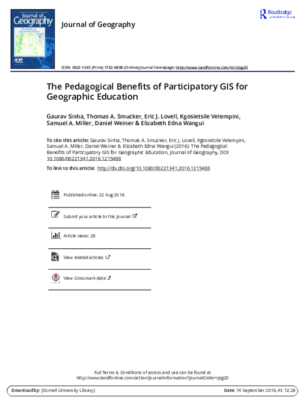 (PDF) The Pedagogical Benefits of Participatory GIS for Geographic ...