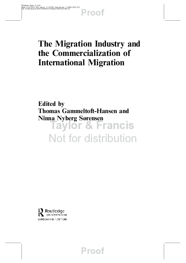 (PDF) The Migration Industry and the Commercialization of International ...