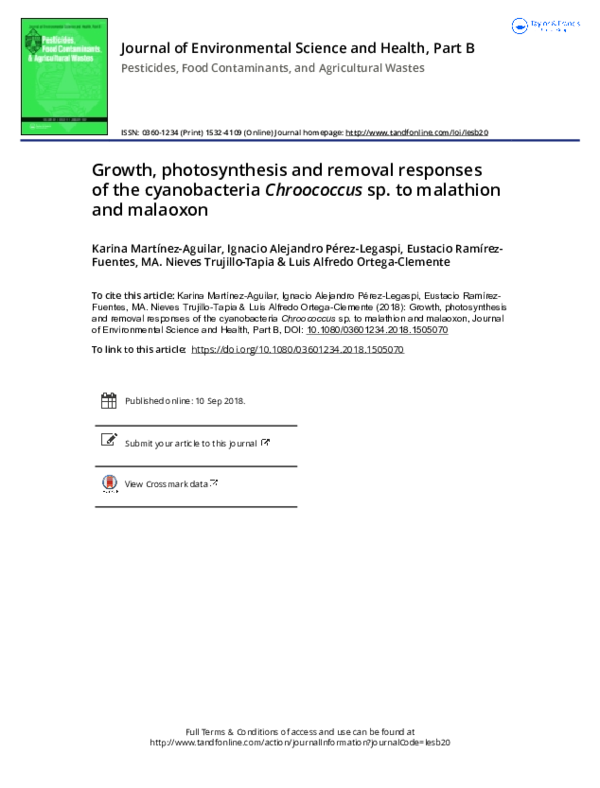 (PDF) Growth, photosynthesis and removal responses of the cyanobacteria ...