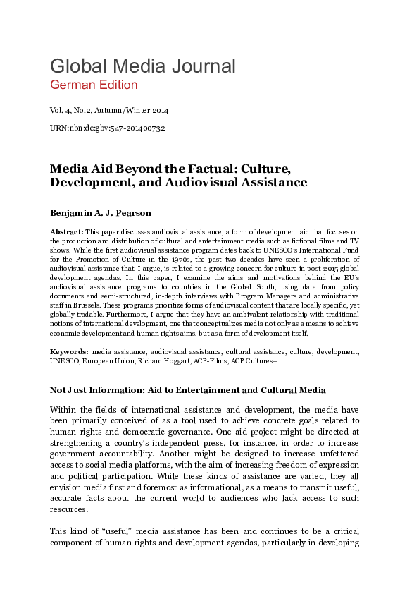 (PDF) Media Aid Beyond the Factual: Culture, Development, and ...