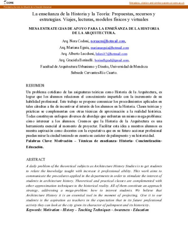 (PDF) La enseñanza de la Historia y la Teoría: propuestas, recursos y estrategias : Viajes ...