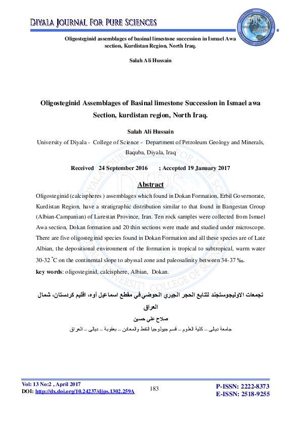 (PDF) Oligosteginid Assemblages of Basinal limestone Succession in ...