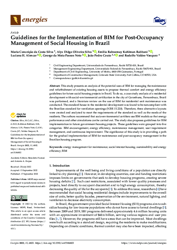 (PDF) Guidelines for the Implementation of BIM for Post-Occupancy ...