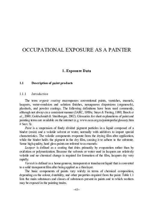 (PDF) Worker Exposure and Health Risks from Volatile Organic Compounds ...
