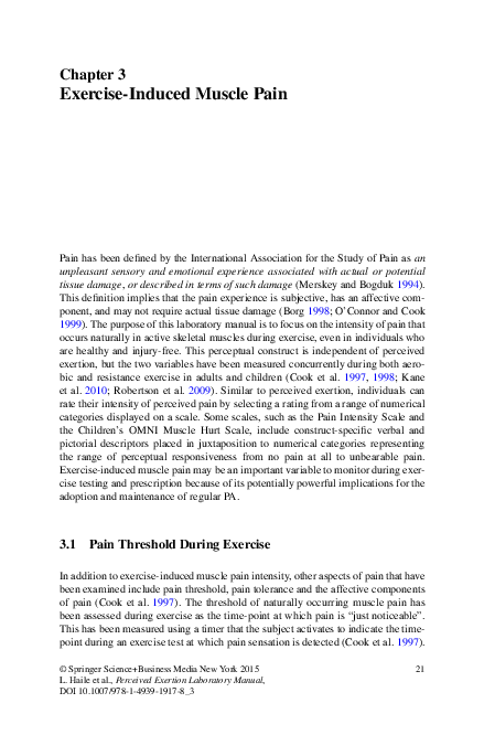 (PDF) Exercise-Induced Muscle Pain