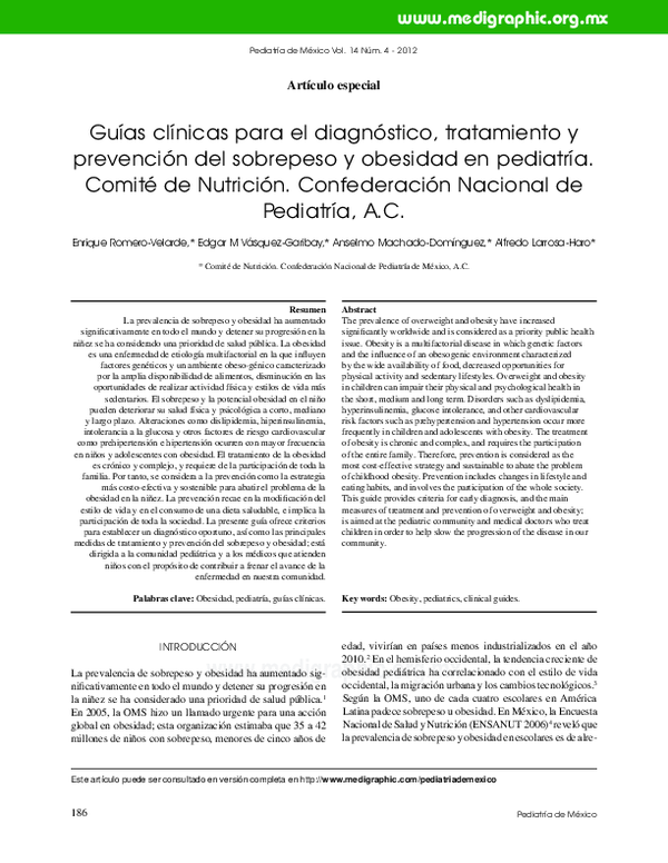 (PDF) Guías clínicas para el diagnóstico, tratamiento y prevención del sobrepeso y obesidad en ...