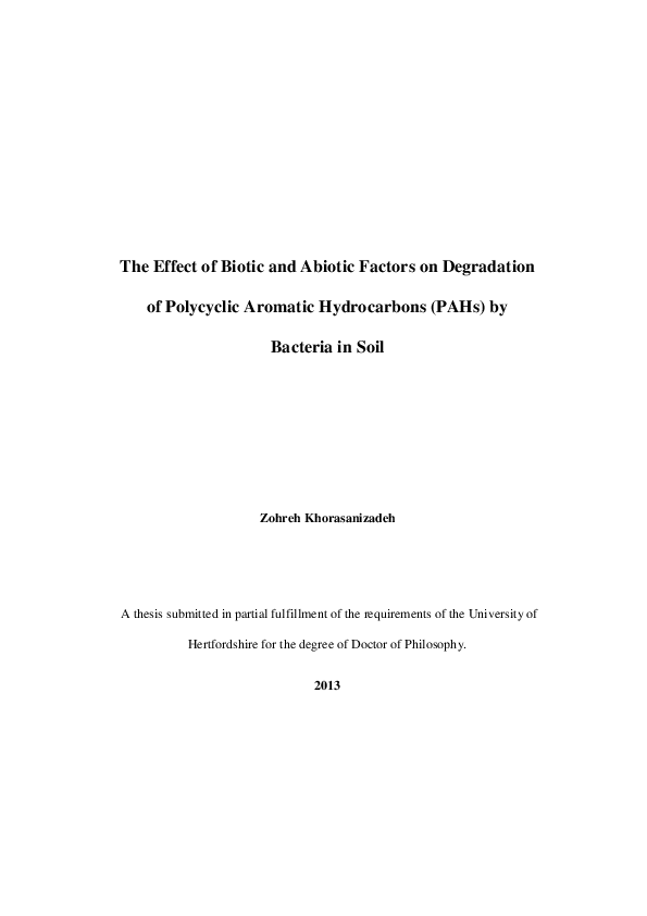 (PDF) The effect of biotic and abiotic factors on degradation of polycyclic aromatic ...