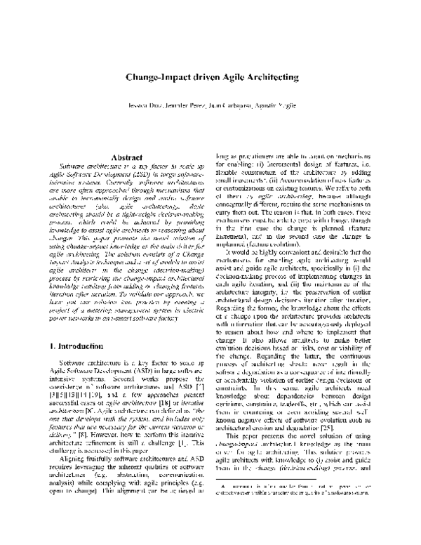 (PDF) Change-Impact Driven Agile Architecting