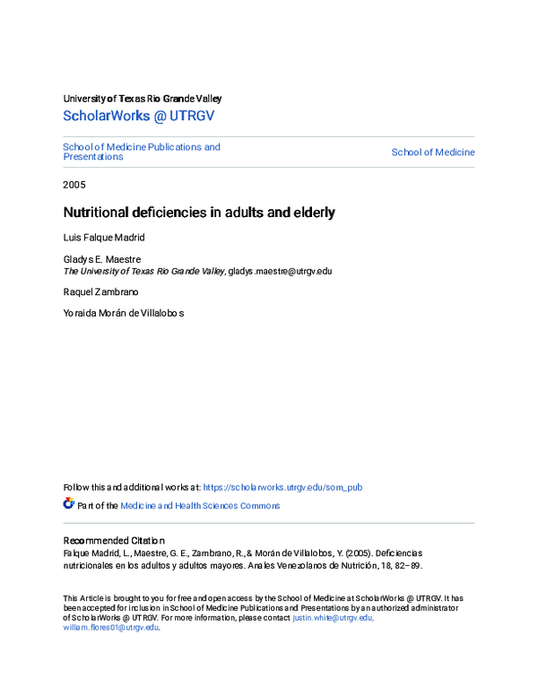 (PDF) Nutritional deficiencies in adults and elderly | Raquel Zambrano ...