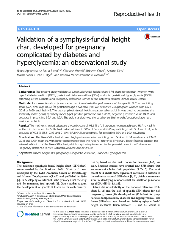 (PDF) Validation of a symphysis-fundal height chart developed for ...