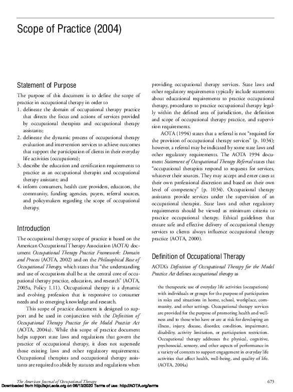 (PDF) Scope of Practice (2004)