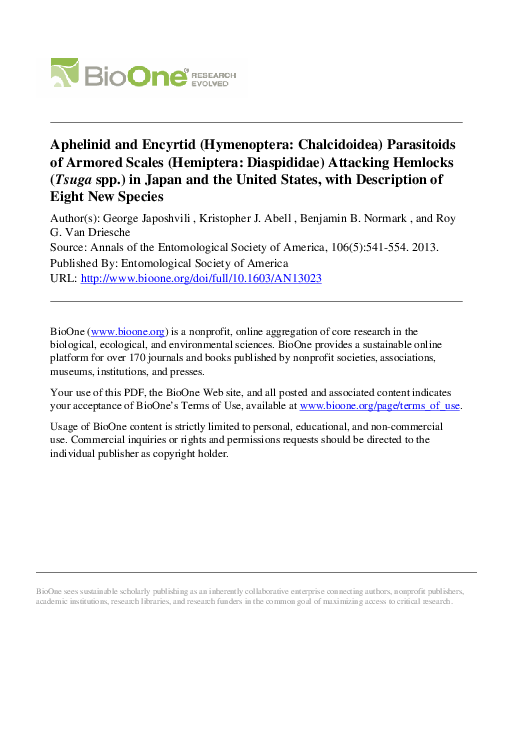(PDF) Aphelinid and Encyrtid (Hymenoptera: Chalcidoidea) Parasitoids of ...