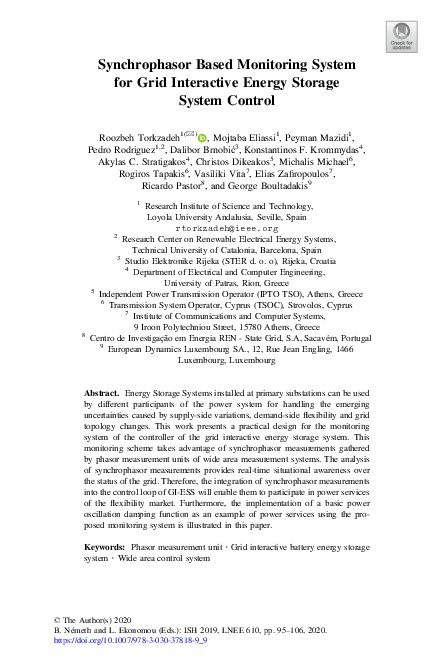 Pdf Synchrophasor Based Monitoring System For Grid Interactive Energy