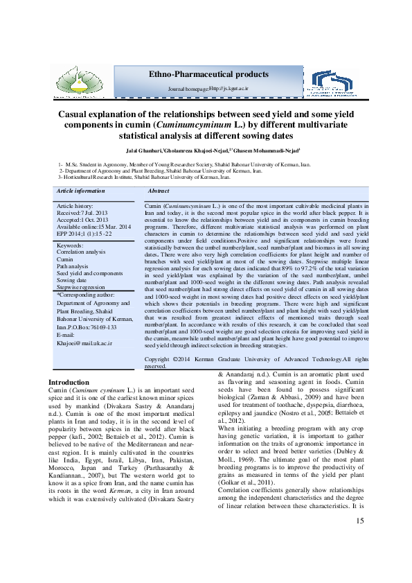 (PDF) Casual explanation of the relationships between seed yield and some yield components in ...