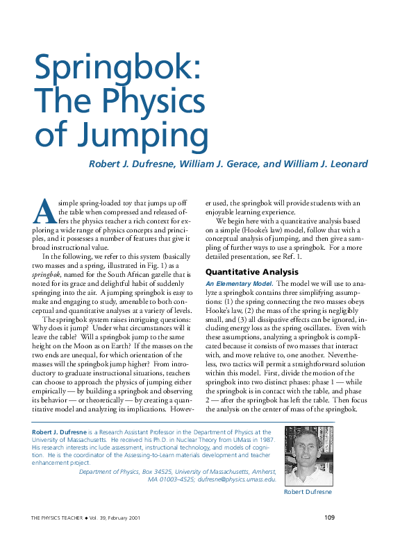 (PDF) Springbok: The physics of jumping